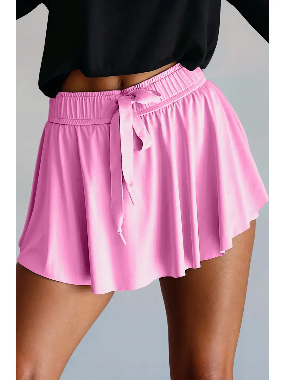 Solid Drawstring High Waist Skort – The Powder Room Boutique